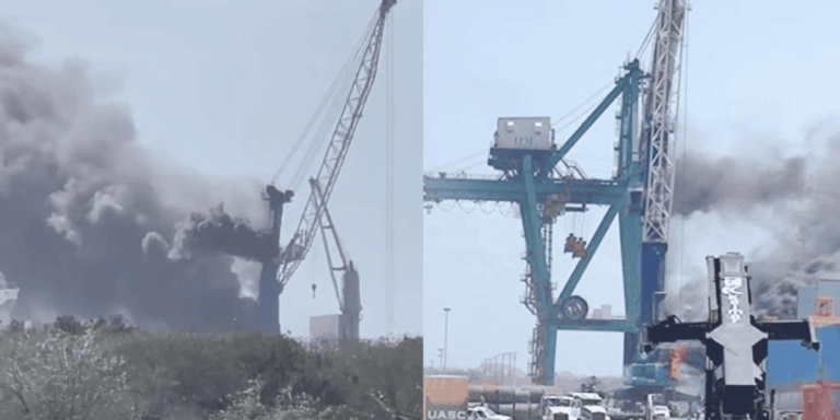 MARINE INCIDENT : Crane Catches Fire and Falls on Bulk Carrier in ...