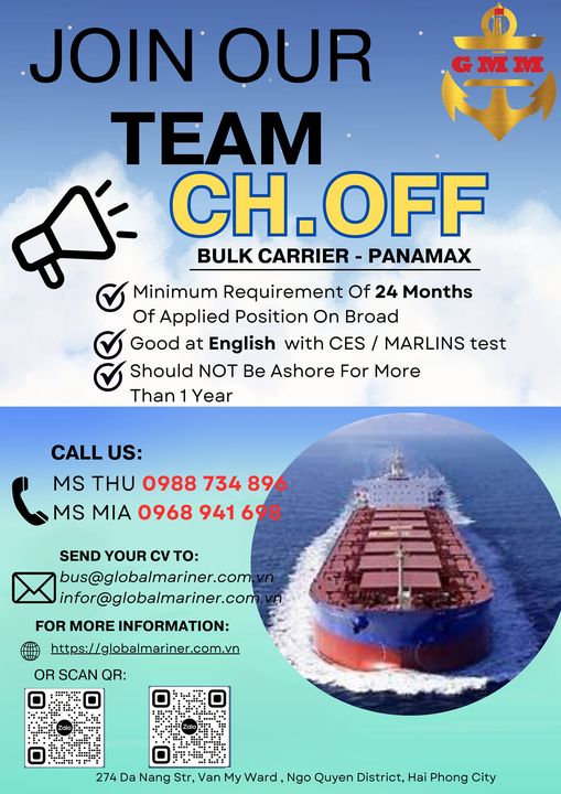 SƠ TUYỂN THUYỀN VIÊN : THUYỀN PHÓ 1 – KHỐI TÀU HÀNG RỜI (PANAMAX ...