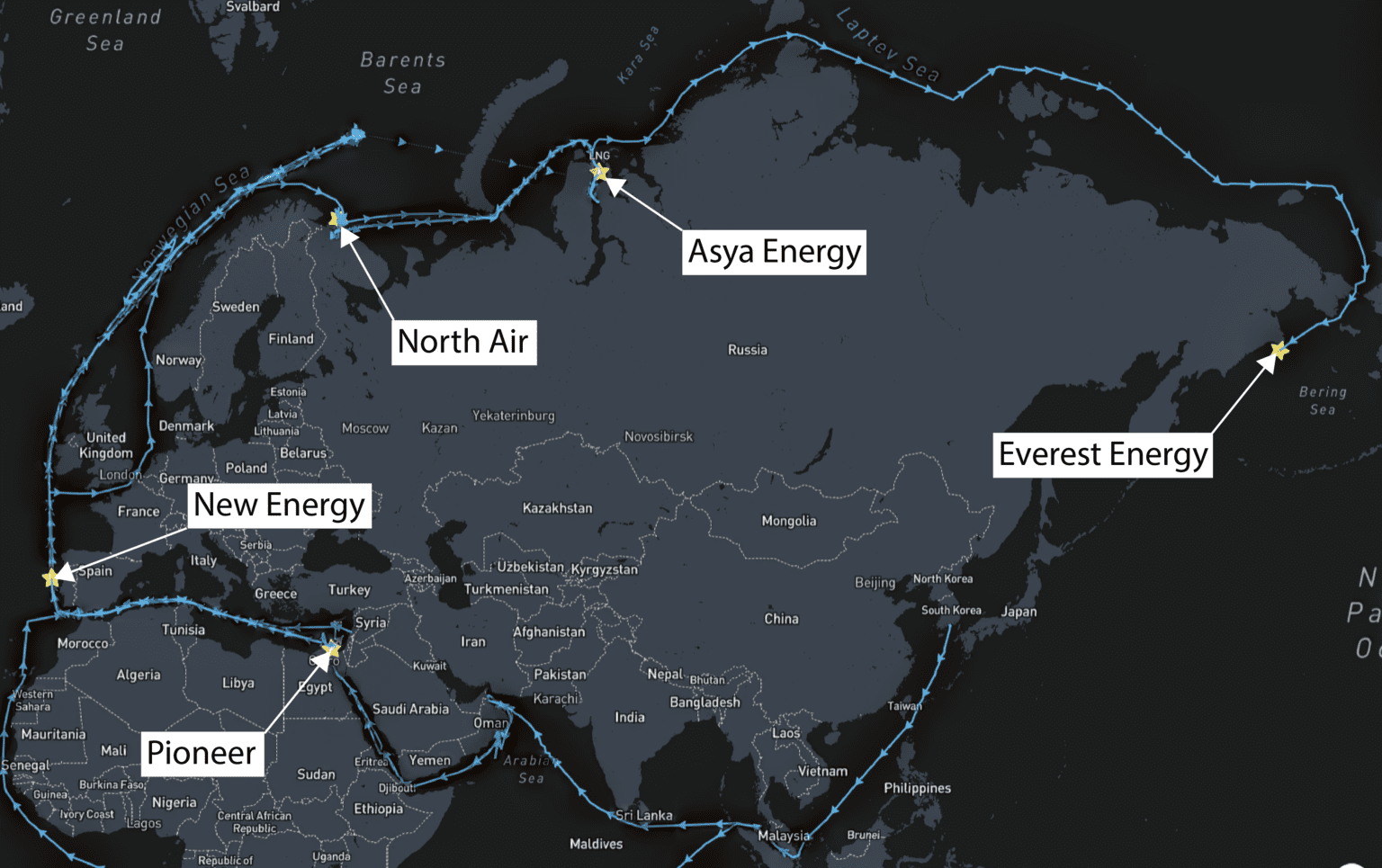 WORLD MARITIME : SOVOCOMFLOT (SFC) - Russia’s LNG "Dark Fleet" Without Deliveries Six Weeks ...